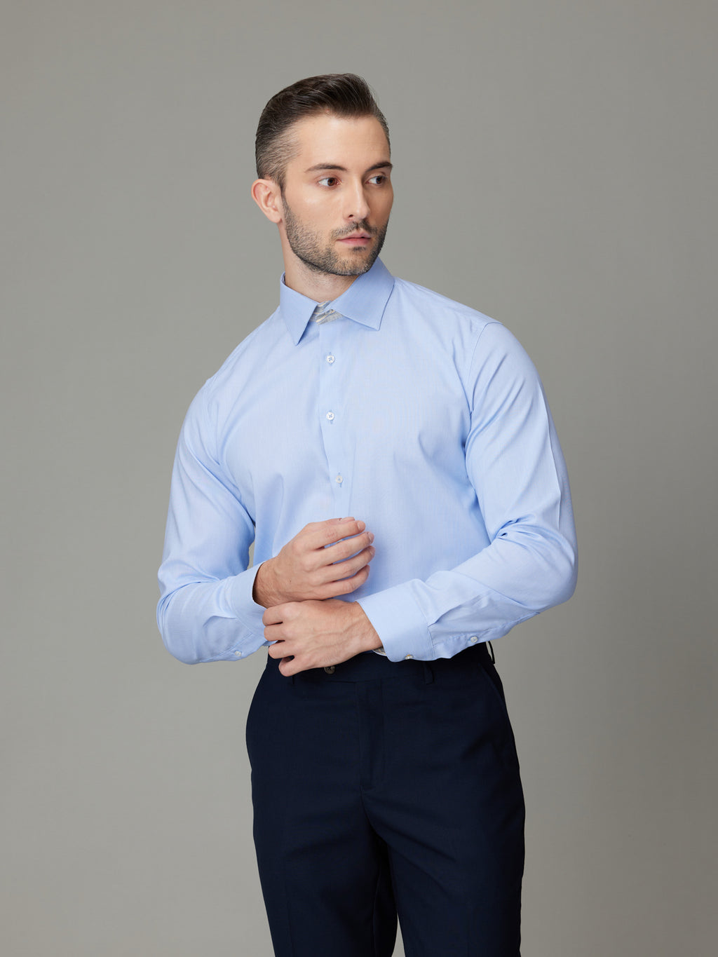 Takashi Easy Care Blue Micro Check – Benjamin Barker Australia